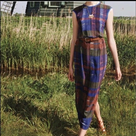 HD in Paris | Dresses | Hd In Paris Anthropologie Andaz Plaid Midi ...